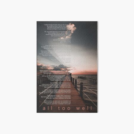 "All Too Well (Taylor's Version) Taylor Swift Scene" Art Board Print ...