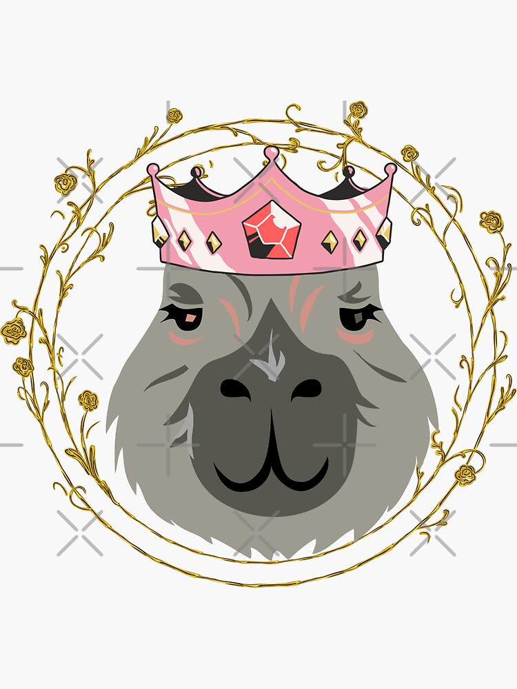 "Capybara Queen (queen of rodents)" Sticker for Sale by The-Blue-Feline ...