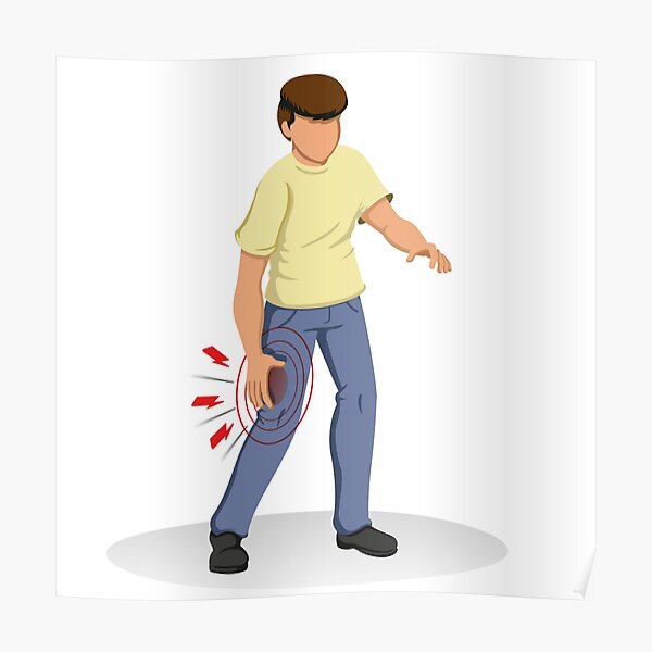 Póster «ilustración de persona con síntomas de calambres, neuropatía ...