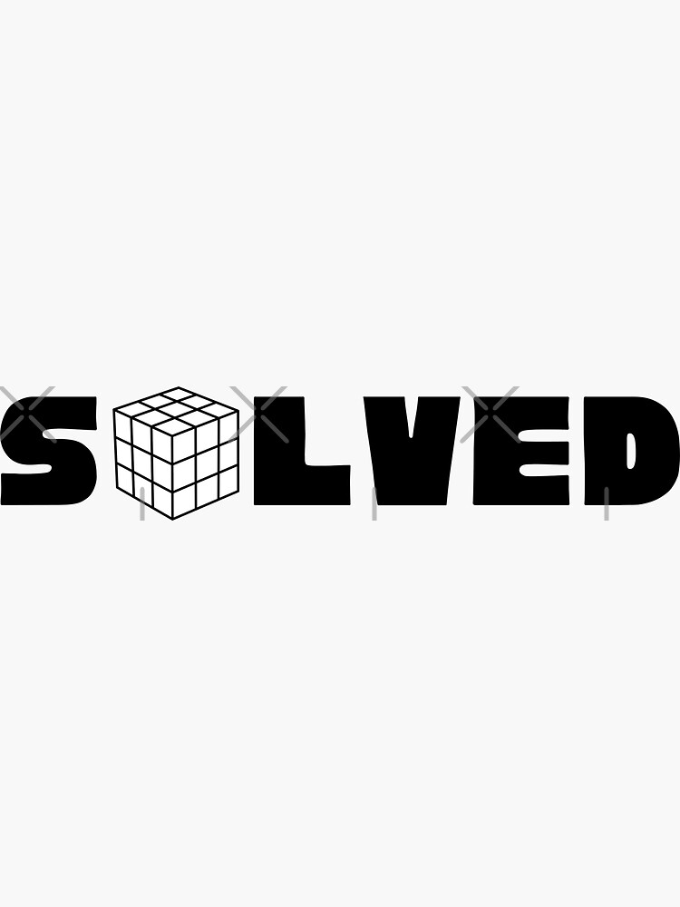"Solved - Black" Sticker for Sale by Tinachu | Redbubble