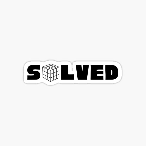 "Solved - Black" Sticker for Sale by Tinachu | Redbubble