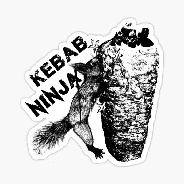 "Kebab squirre Ninja" Sticker by Delpieroo | Redbubble