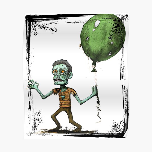 "Zombie's Balloon | Zombie Classic" Poster for Sale by cutenevil ...