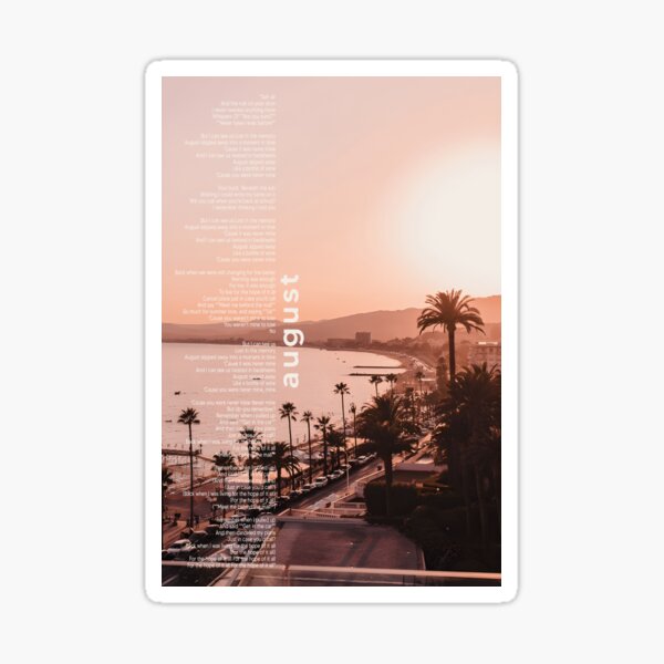 "August Taylor Swift Folklore beach" Sticker for Sale by ...