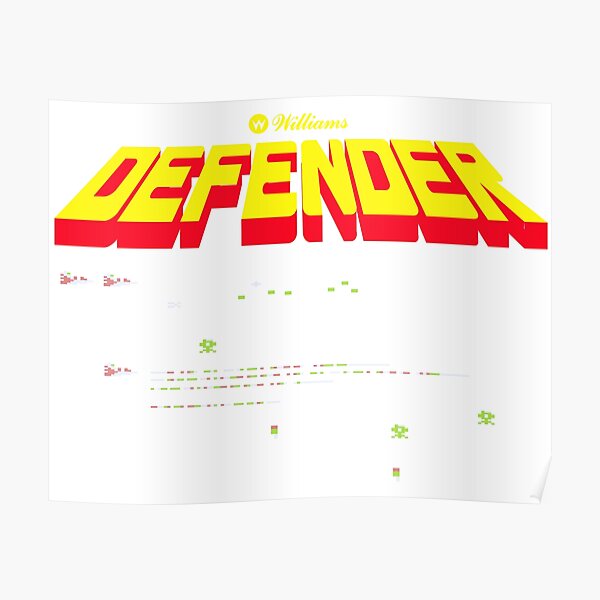 "Retro 80s Defender Arcade Computer Games" Poster for Sale by DroidOnDroid | Redbubble