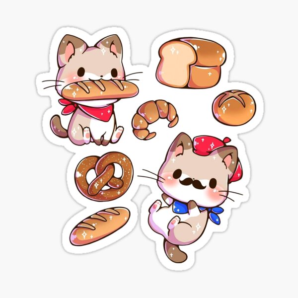 "Cute Bread Cat" Sticker for Sale by AnyVuShop | Redbubble