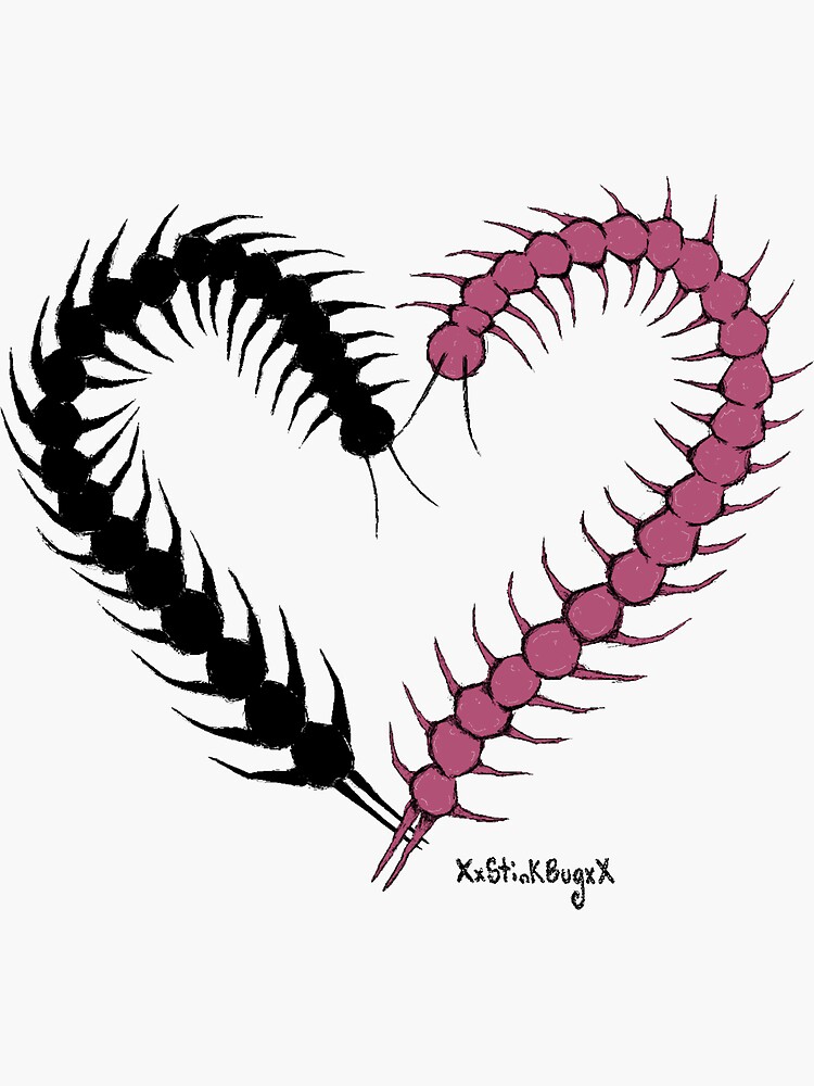 "Centipede Heart" Sticker for Sale by BugInTheCircus | Redbubble