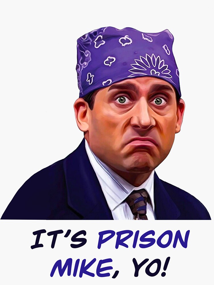 "The infamous Prison Mike from the Office" Sticker for Sale by Purvi17 ...