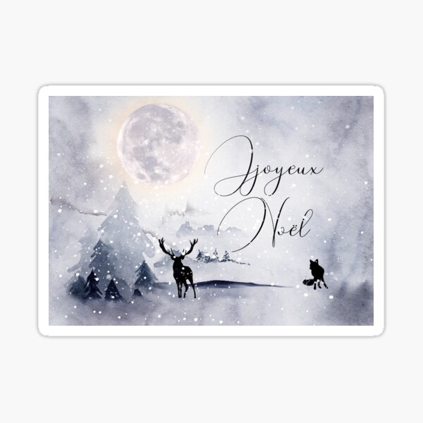 "Joyeux Noel" Sticker for Sale by hurmerinta | Redbubble