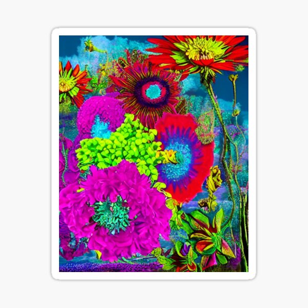 "Vibrant 3d flower painting surrealism oil painting colorful floral ...