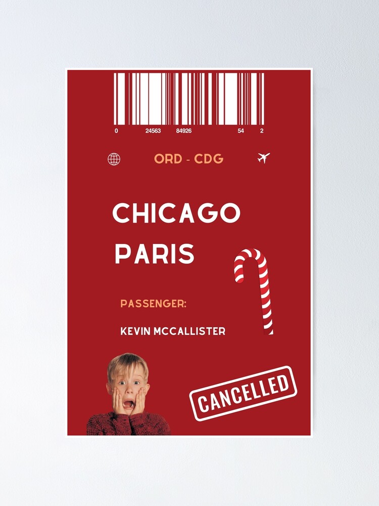 "Kevin's Plane Ticket Home Alone" Poster for Sale by UnrealArtDude ...