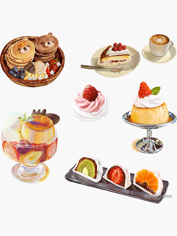 "Yummy Food Collection" Sticker for Sale by paosesame | Redbubble