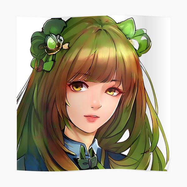 Green Hair Anime Girl Poster For Sale By Animegirlnft Redbubble