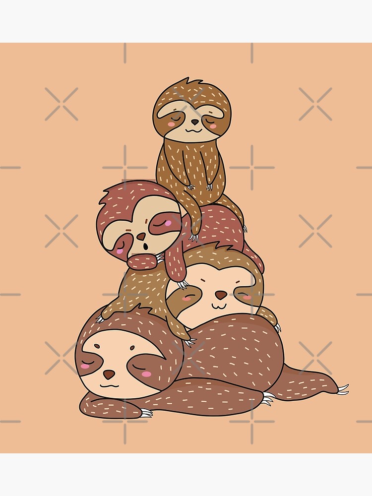 "lazy sleeping sloths nap, sloths family, sloth stack, funny kawaii animals, sloth napping, good ...