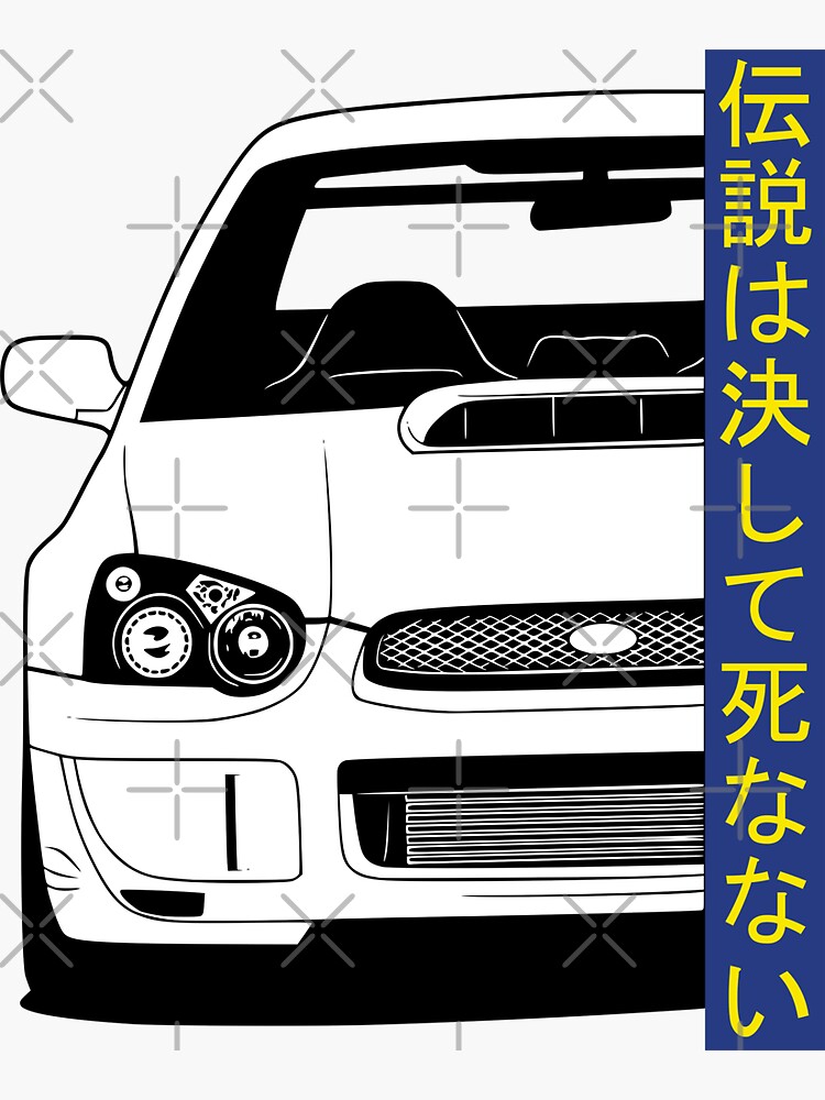 "Impreza WRX STI Rallye JDM Tuning Car 90s "Legends never die"" Sticker ...