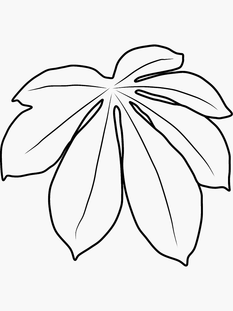 "Line art pictures of cassava leaves" Sticker for Sale by KaZaaNa ...
