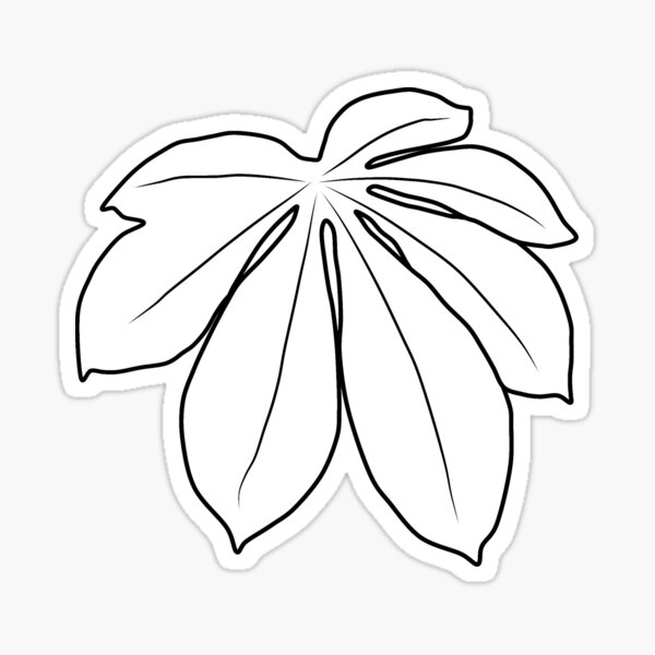 "Line art pictures of cassava leaves" Sticker for Sale by KaZaaNa ...
