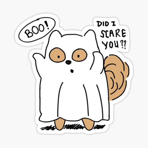"Boo!" Sticker for Sale by feliciaamanda | Redbubble