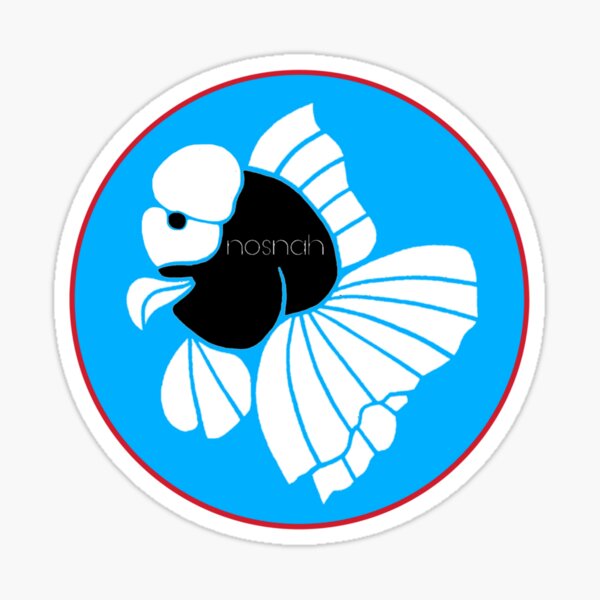 "White and black Oranda Goldfish Logo C4" Sticker for Sale by Nosnah ...