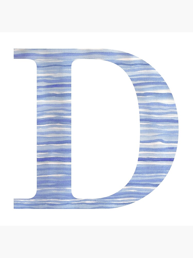 Póster «Letra D azul acuarela rayas monograma inicial» de theartofvikki ...