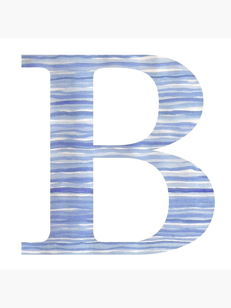 Póster «Letra B azul acuarela rayas monograma inicial» de theartofvikki ...