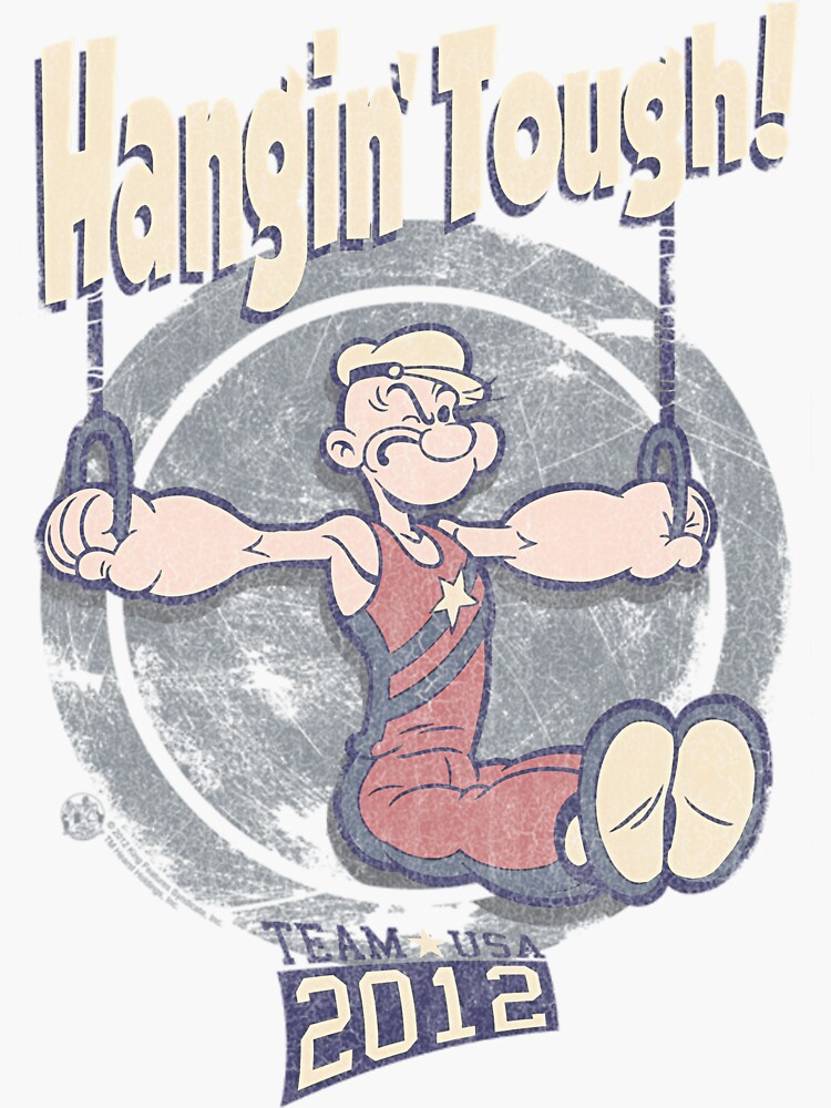 "popeye hangin tough brand a transparent" Sticker for Sale by ...
