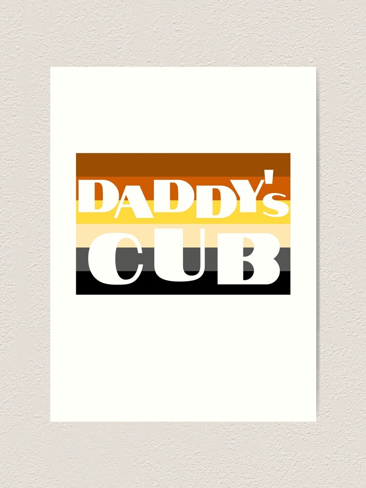 "WOOFZ® Daddy's Cub over Gay Bears Pride Flag" Art Print for Sale by ...
