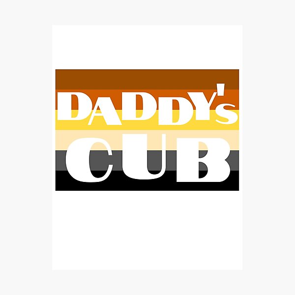"WOOFZ® Daddy's Cub over Gay Bears Pride Flag" Photographic Print for ...