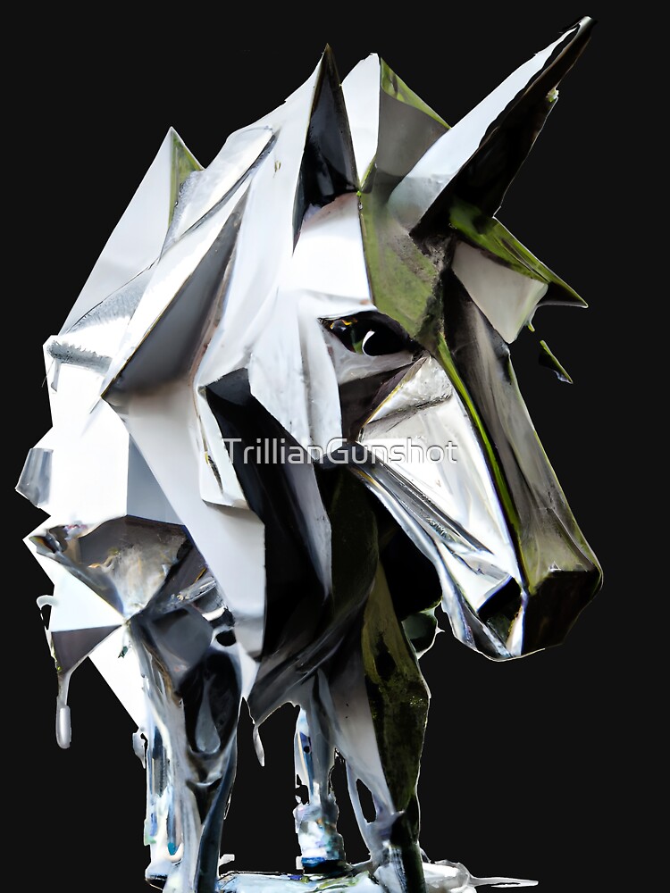 "Properly Badass Elegant Unicorn Aesthetic Luxury Silver Chrome oRIGAMI ...