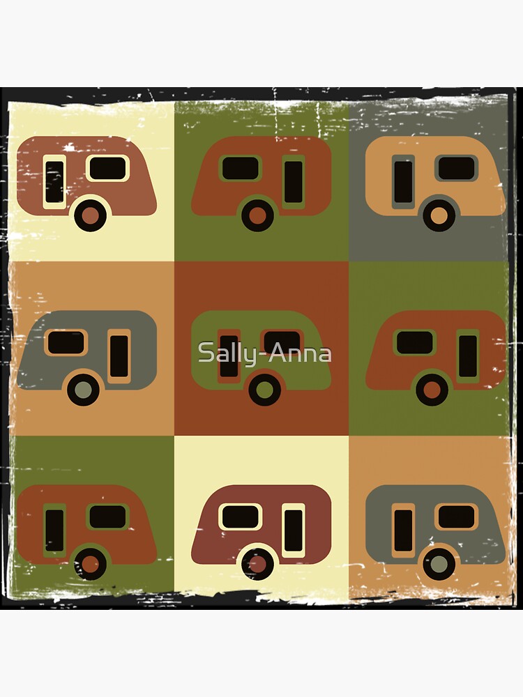 "Cool Camping - Retro Caravans" Sticker for Sale by Sally-Anna | Redbubble