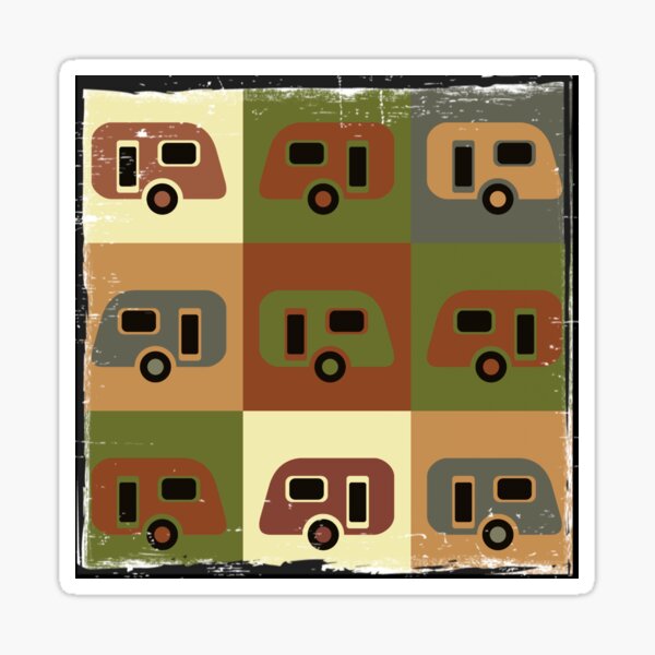 "Cool Camping - Retro Caravans" Sticker for Sale by Sally-Anna | Redbubble