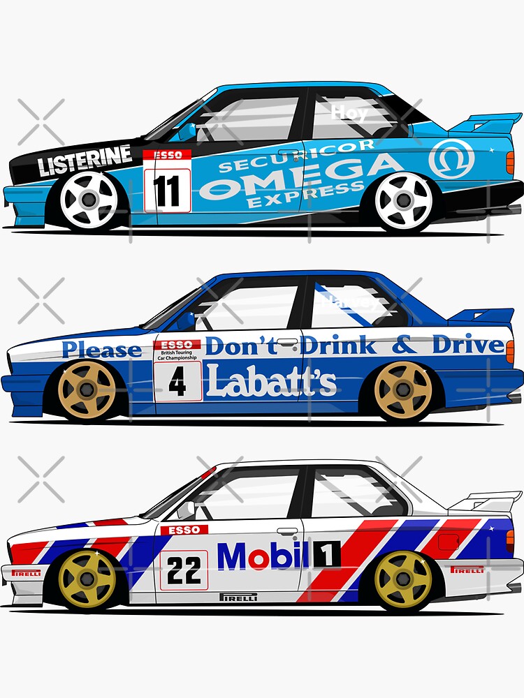 "E30 BTCC LEGENDS" Sticker for Sale by shketdesign | Redbubble