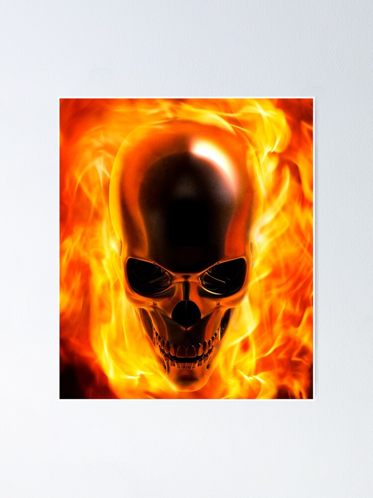 "Hot Red Skull" Poster for Sale by Skull-Place | Redbubble