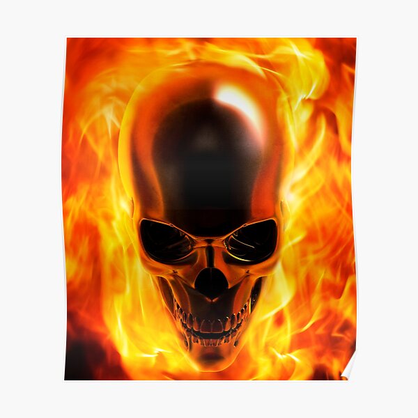 "Hot Red Skull" Poster for Sale by Skull-Place | Redbubble