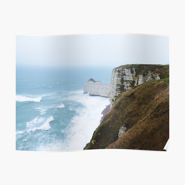 "Cliff with stormy sea" Poster for Sale by Photo-wizard | Redbubble