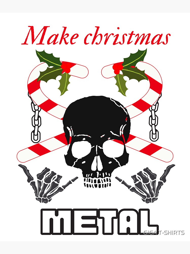 "Heavy Metal Christmas - Make Christmas Metal(white)" Sticker for Sale ...