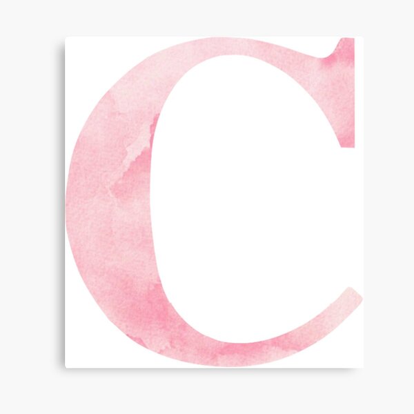 Lienzo «Pegatina El diseño de acuarela rosa claro de la letra C» de ...