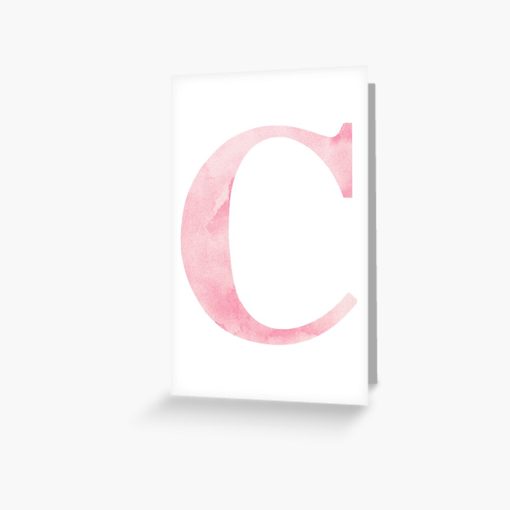 "The Letter C Light Pink Watercolor Design Sticker" Greeting Card by ...