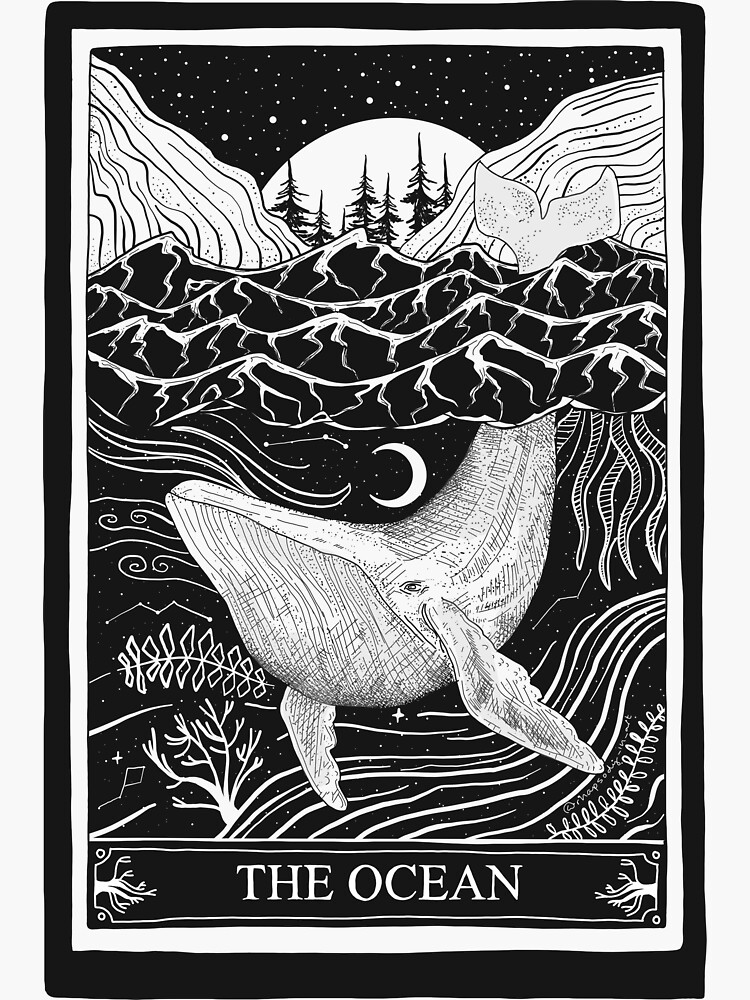 "Tarot card ‘The Ocean’" Sticker for Sale by rhapsodyinart | Redbubble