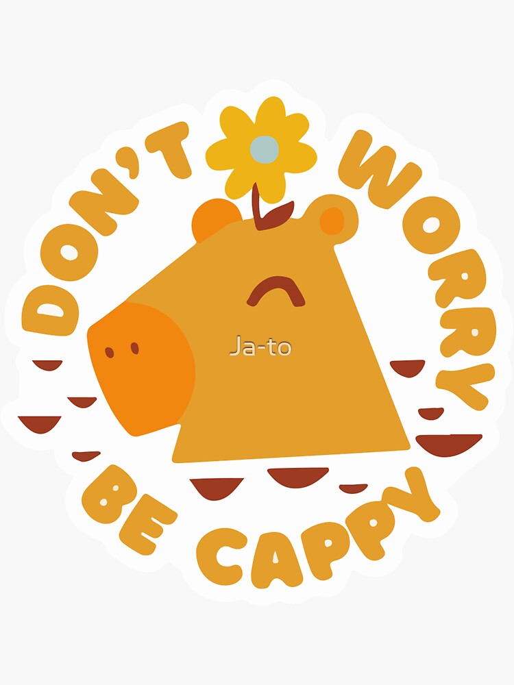 "Don't worry be cappy" Sticker for Sale by Ja-to | Redbubble