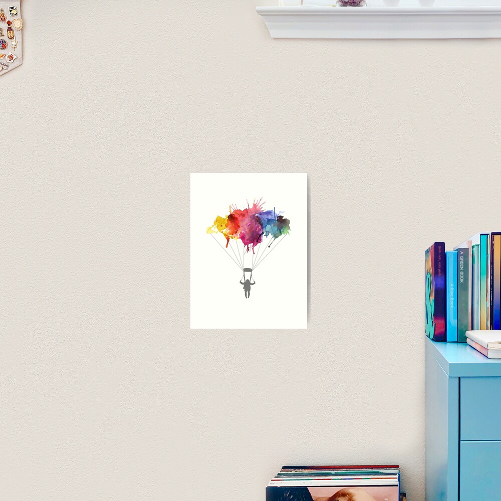 "Skydiving, Skydiver parachute, parachuting. Watercolor Illustration ...