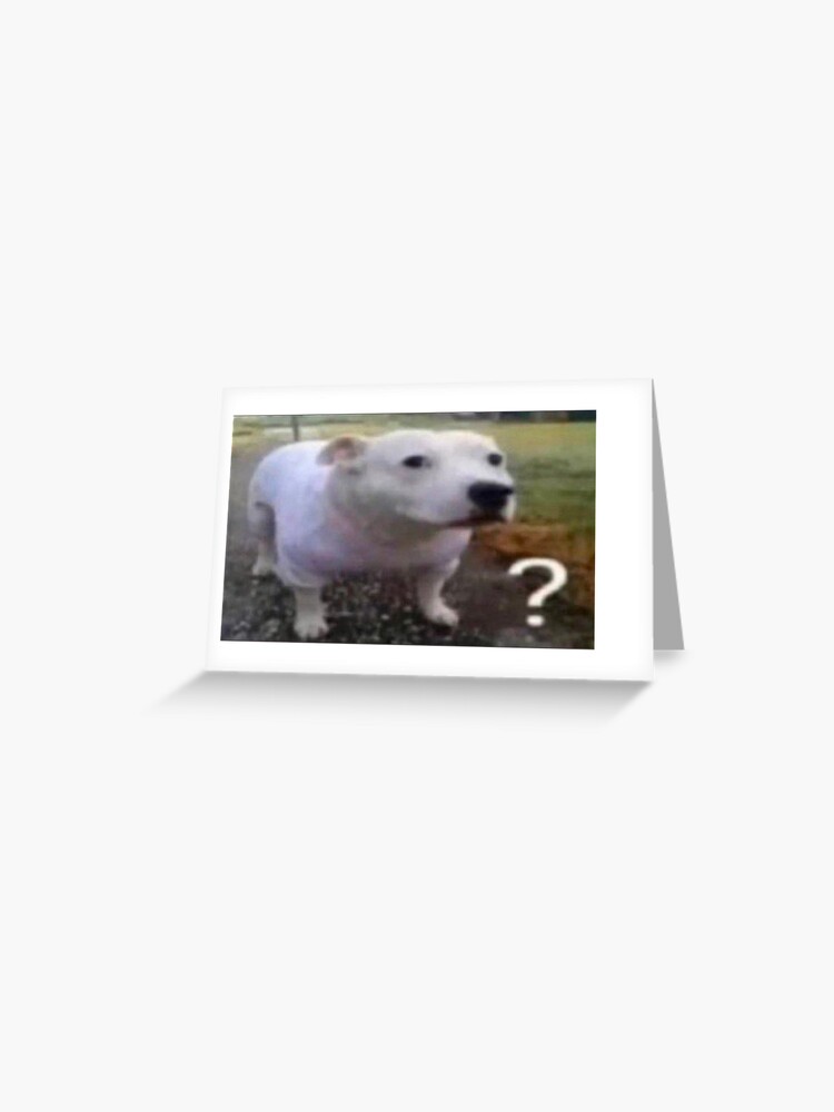 "Dog Question Mark Meme Funny Sticker Shirt" Greeting Card by ...