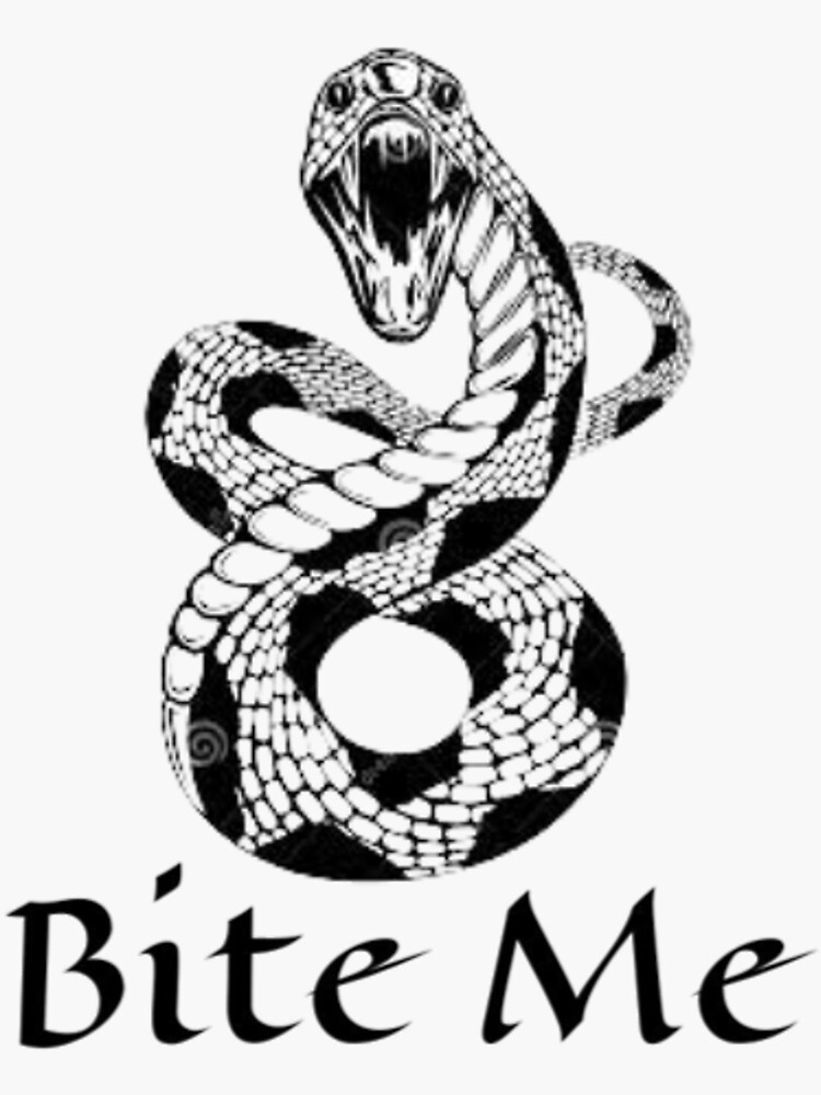 ""Bite Me" - Snarky Snakes" Sticker for Sale by Rosa0506 | Redbubble
