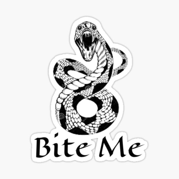 ""Bite Me" - Snarky Snakes" Sticker for Sale by Rosa0506 | Redbubble
