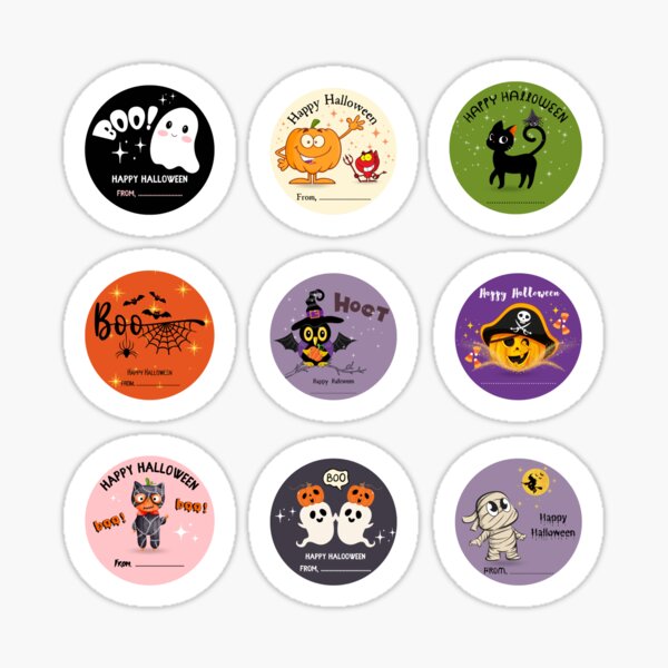 "Candy Halloween Sticker Labels" Sticker for Sale by DaffodilArts ...