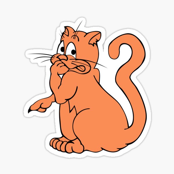 " cute afraid orange cat " Sticker for Sale by Nature-love1 | Redbubble