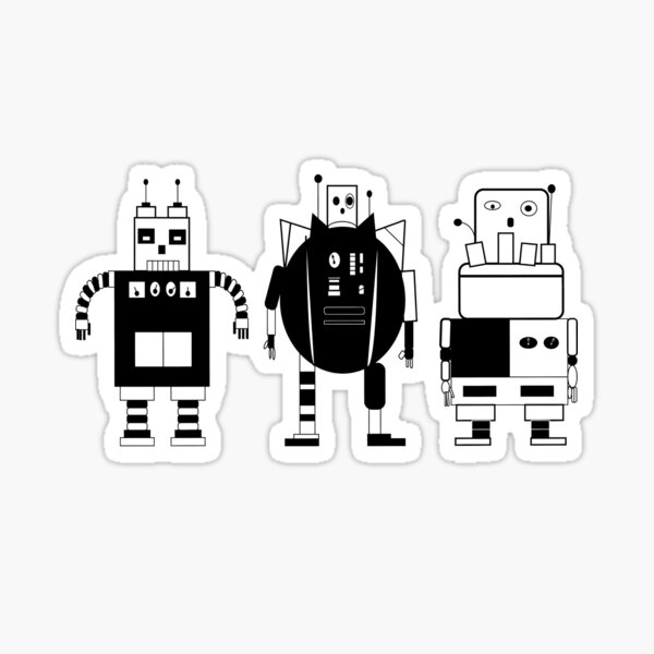 "Robots " Sticker for Sale by CodyWoodcockArt | Redbubble