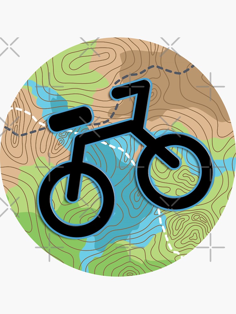 "Outdoor Adventure Biking Map" Sticker for Sale by Brizzard2027 | Redbubble