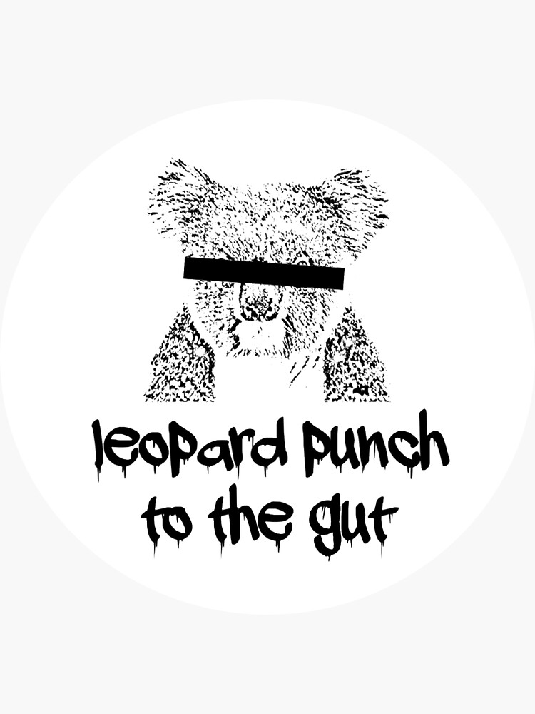 "leopard punch to the gut" Sticker for Sale by denimusming | Redbubble