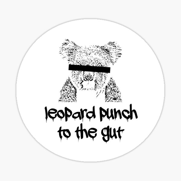 "leopard punch to the gut" Sticker for Sale by denimusming | Redbubble